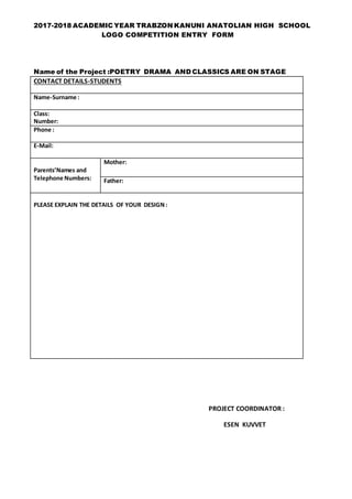 Application form for logo competıtıon | PDF