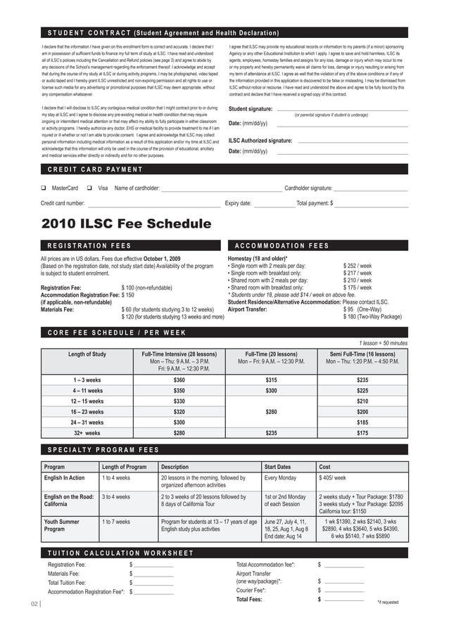 Application form ilsc san francisco 2010 | PDF