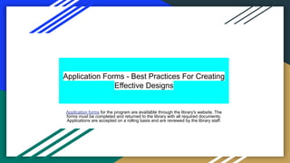 Application Forms - Best Practices For Creating Effective Designs.pdf