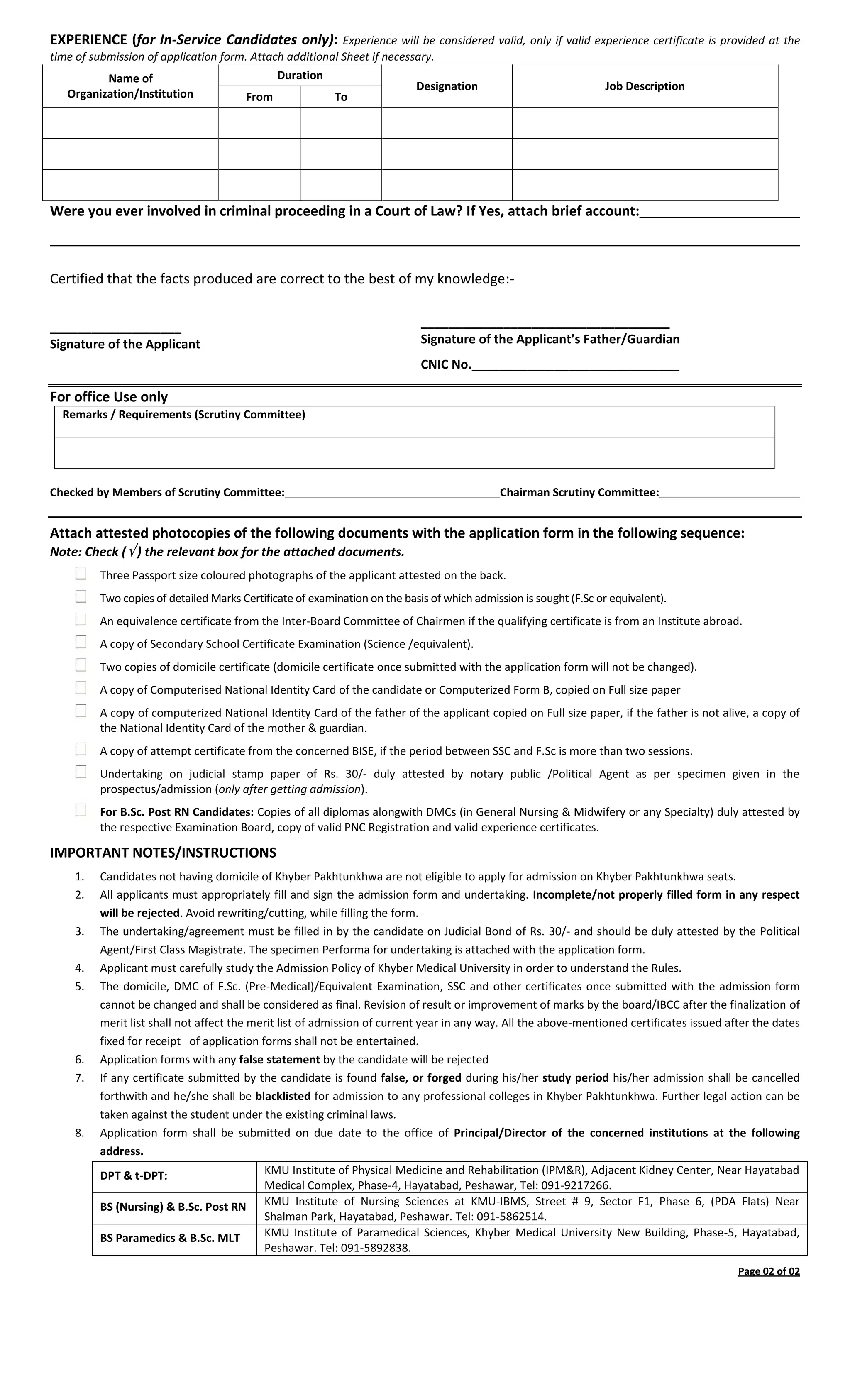 Application form undergraduate programs 1 | PDF