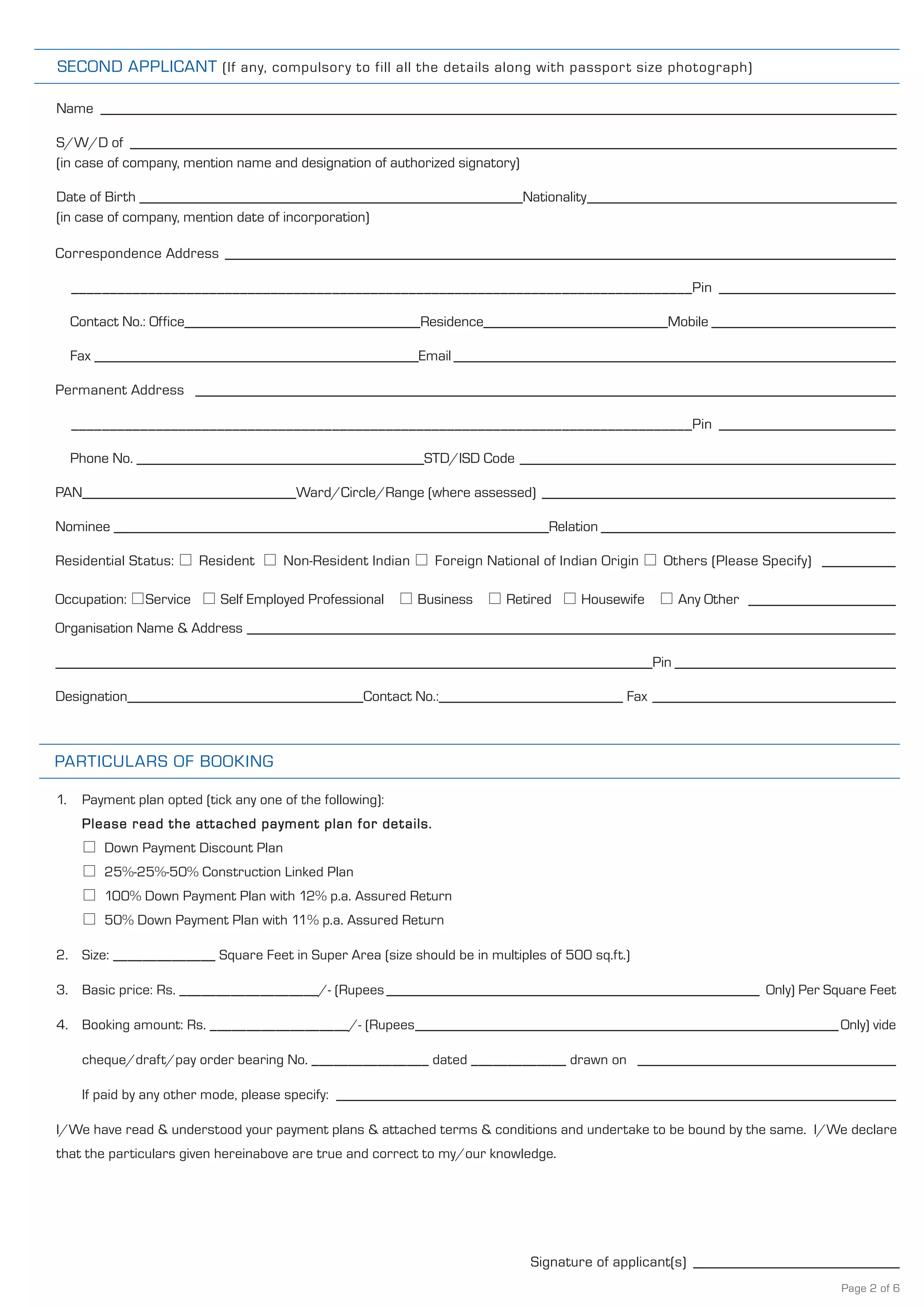 Application form world trade centre”wtc 9958959555 | PDF