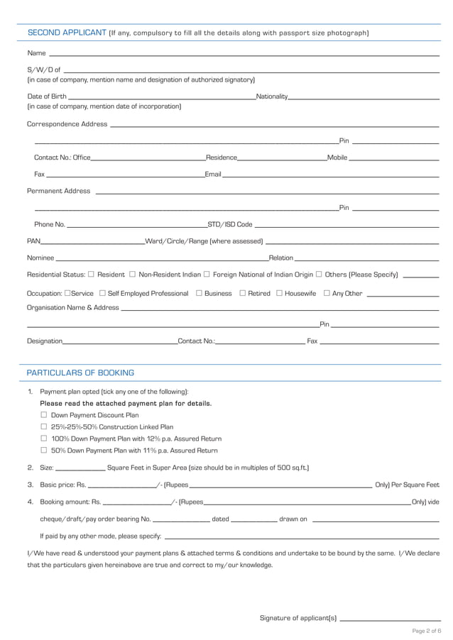 Application form world trade centre”wtc 9958959555 | PDF