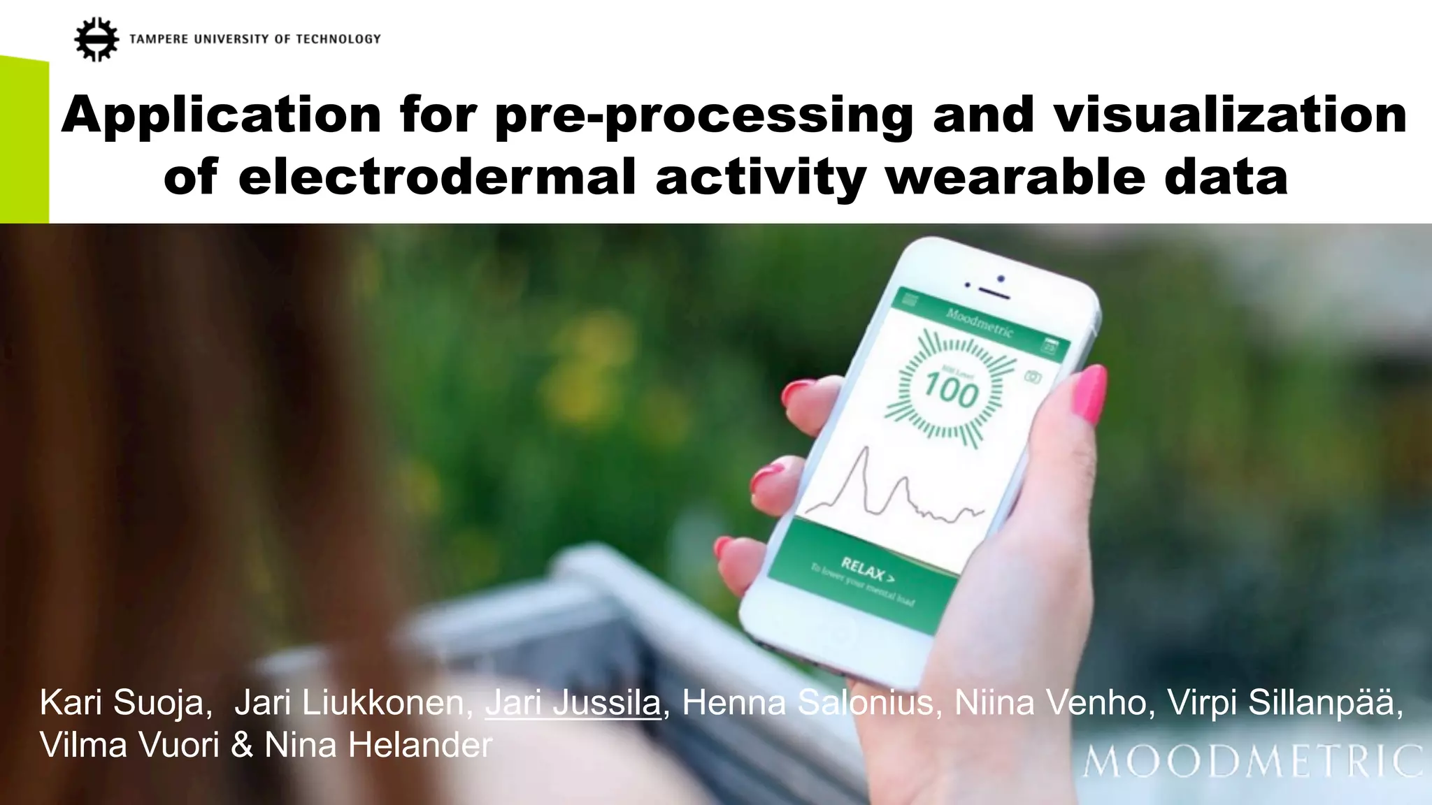 Application for pre-processing and visualization of electrodermal ...