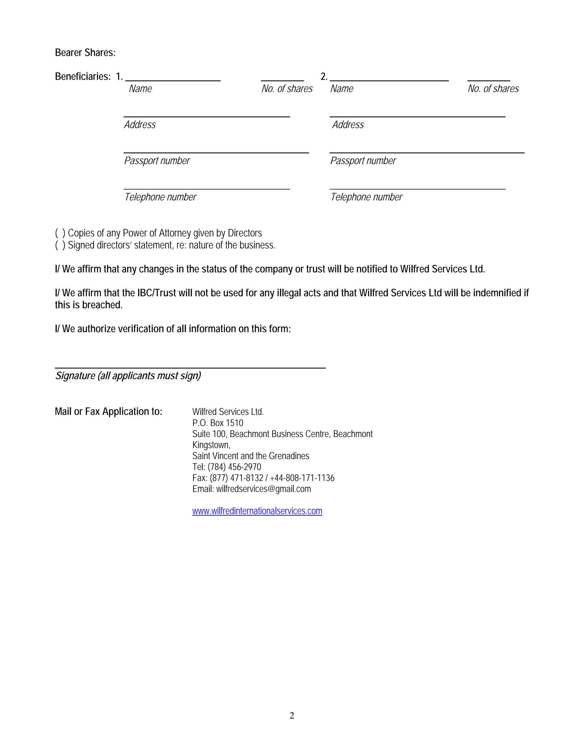 Application For The Formation of an IBC | PDF