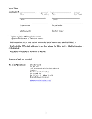 Application For The Formation of an IBC | PDF