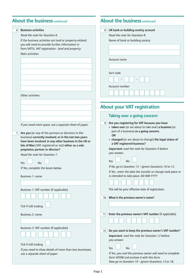 Application for vat registration uk | PDF