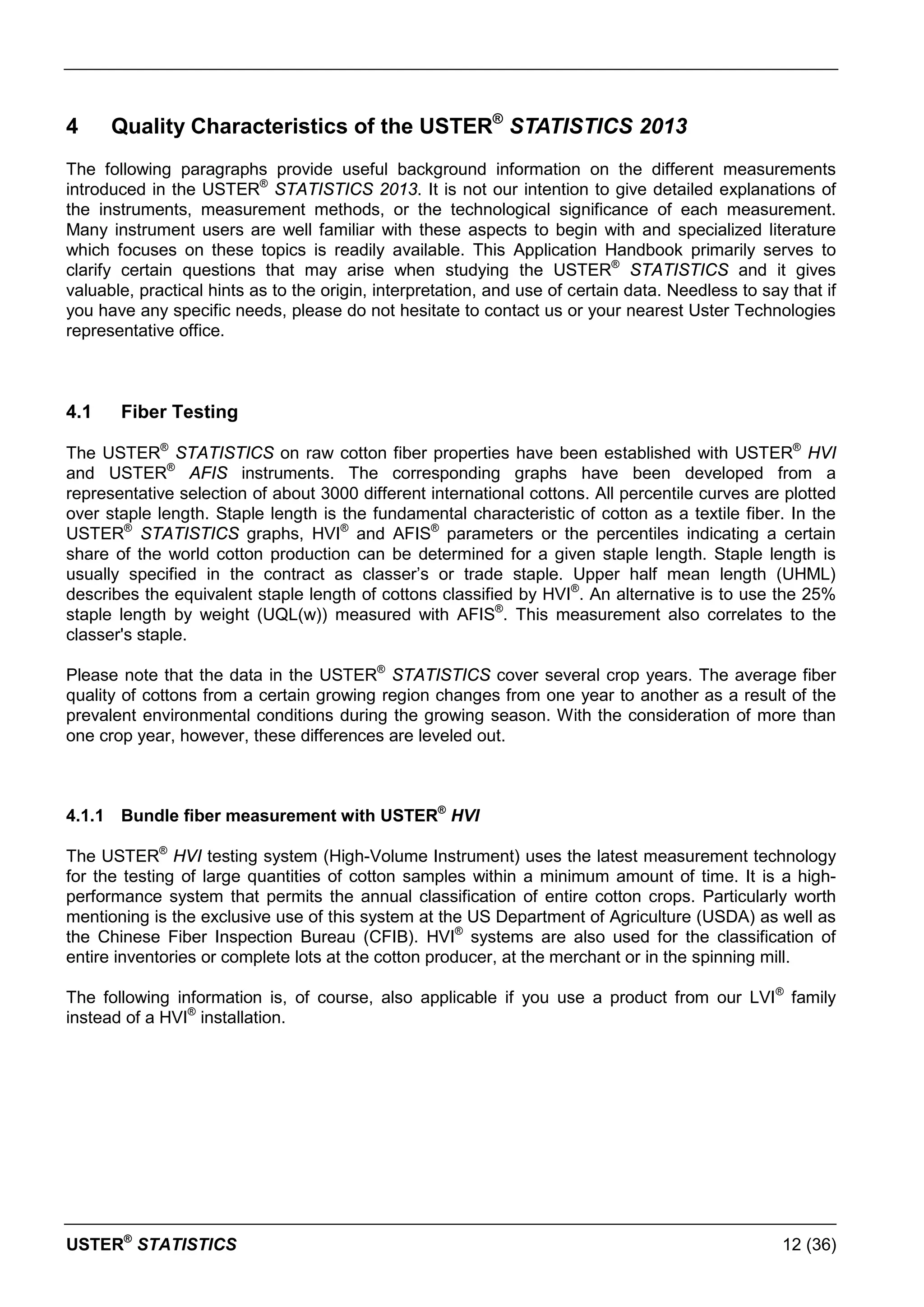 Application handbook uster_statistics_2013 | PDF