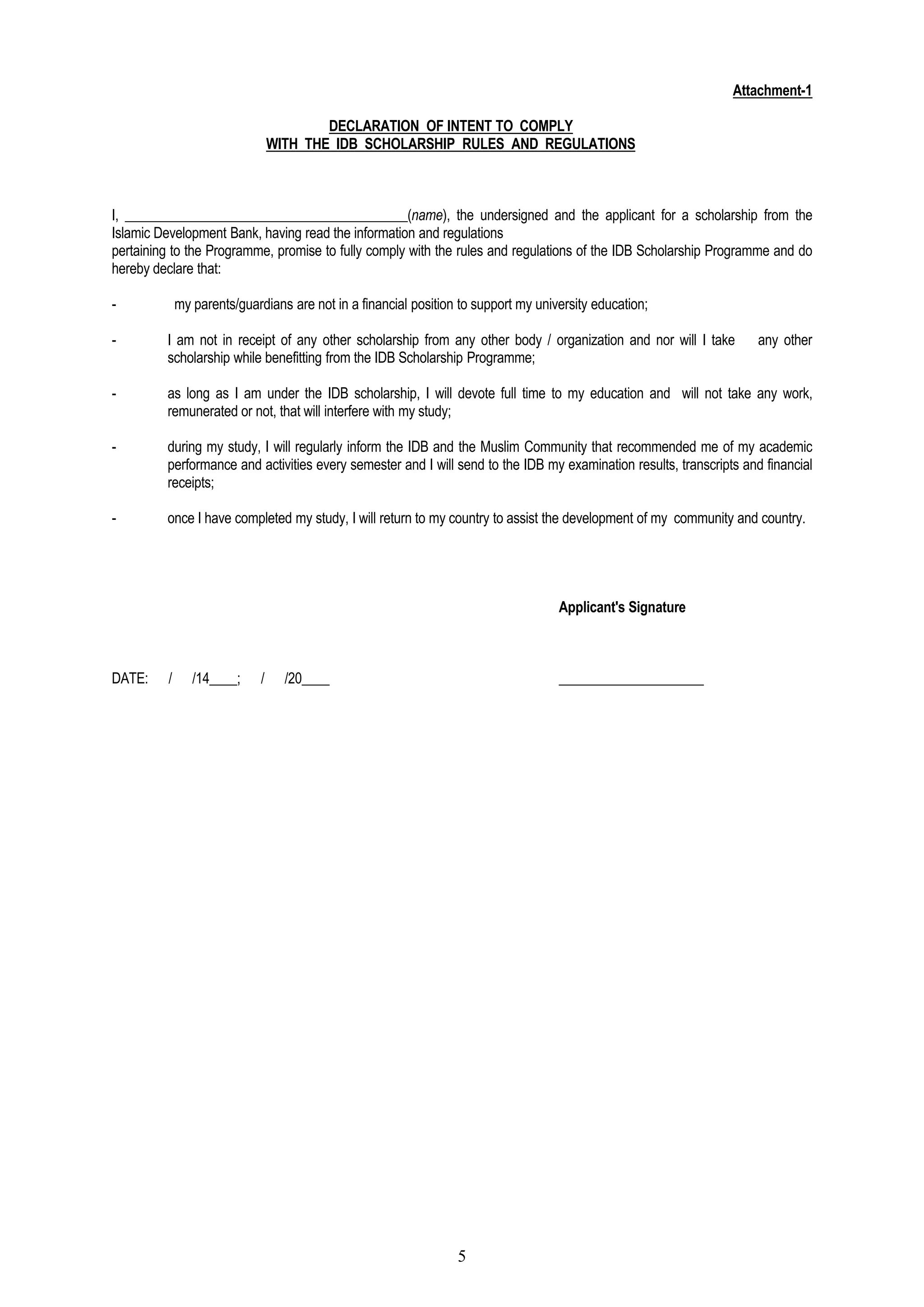 Application idb scholarship form | PDF