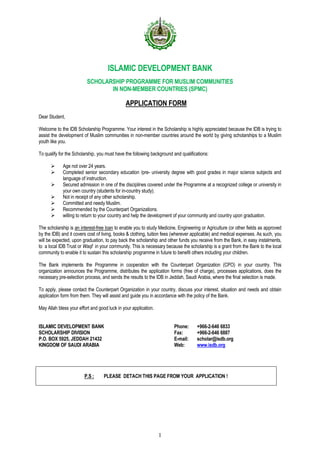 Application idb scholarship form | PDF