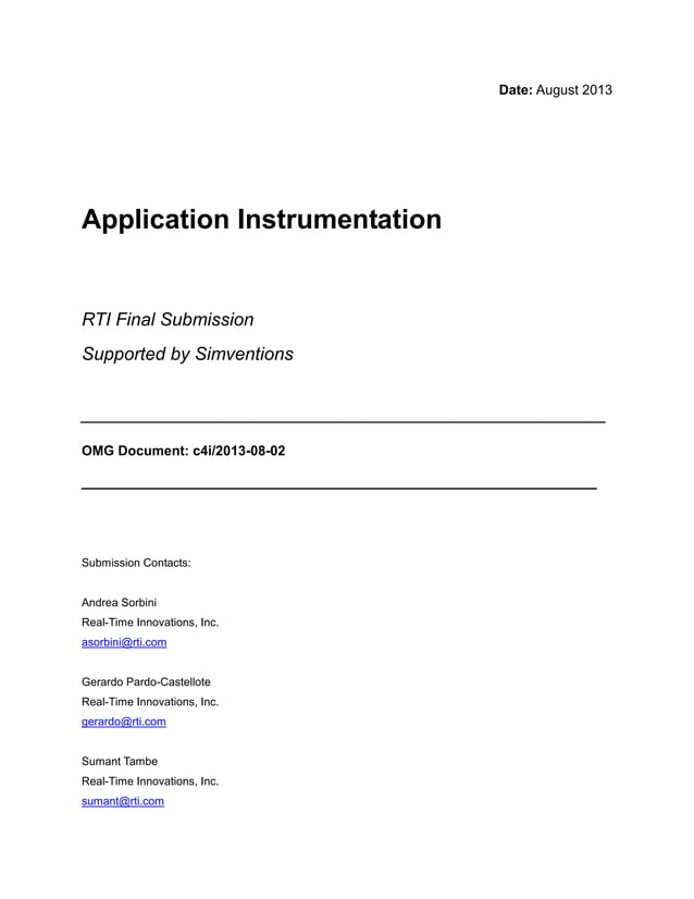 OMG Application Instrumentation Specification | PDF