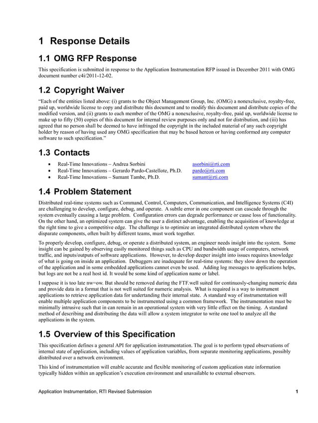OMG Application Instrumentation Specification | PDF