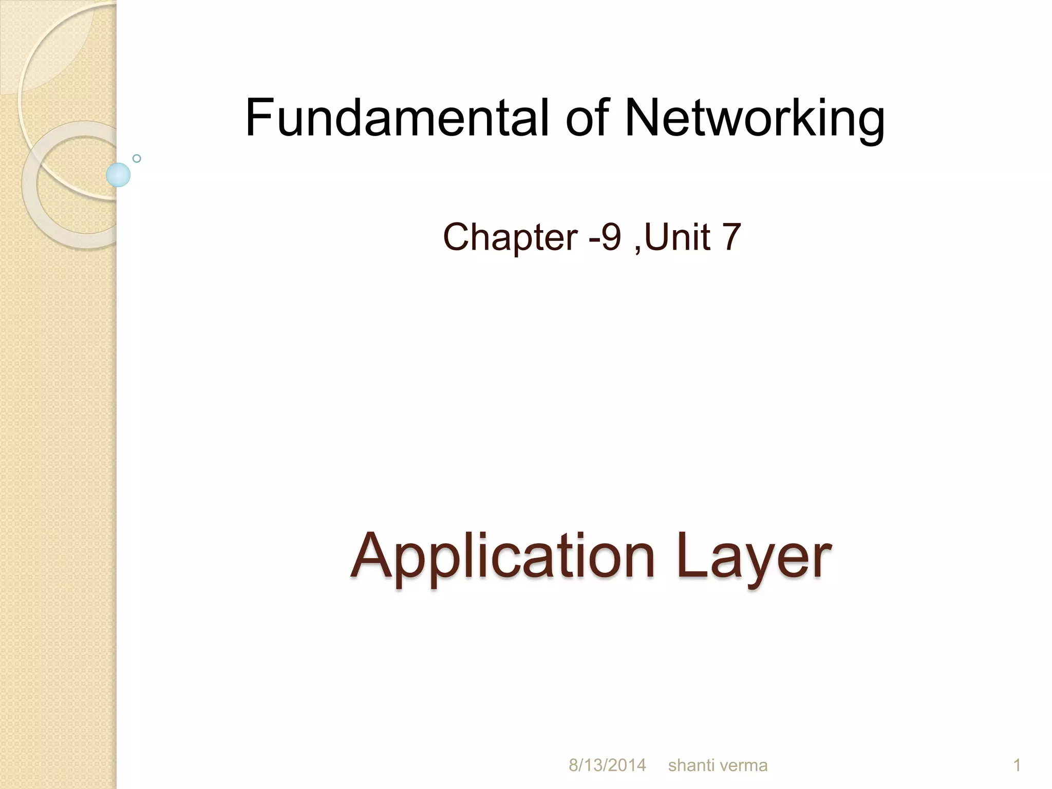 Application Layer Protocols and DNS Name Resolution | PPT
