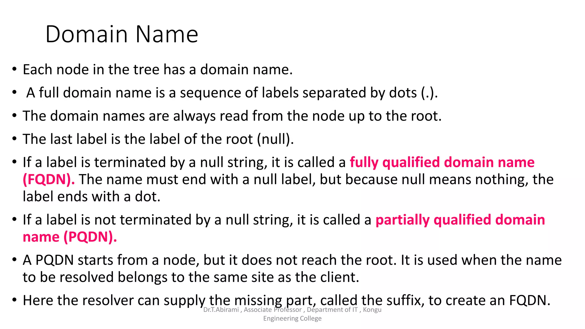 Application layer : DNS | PPTX