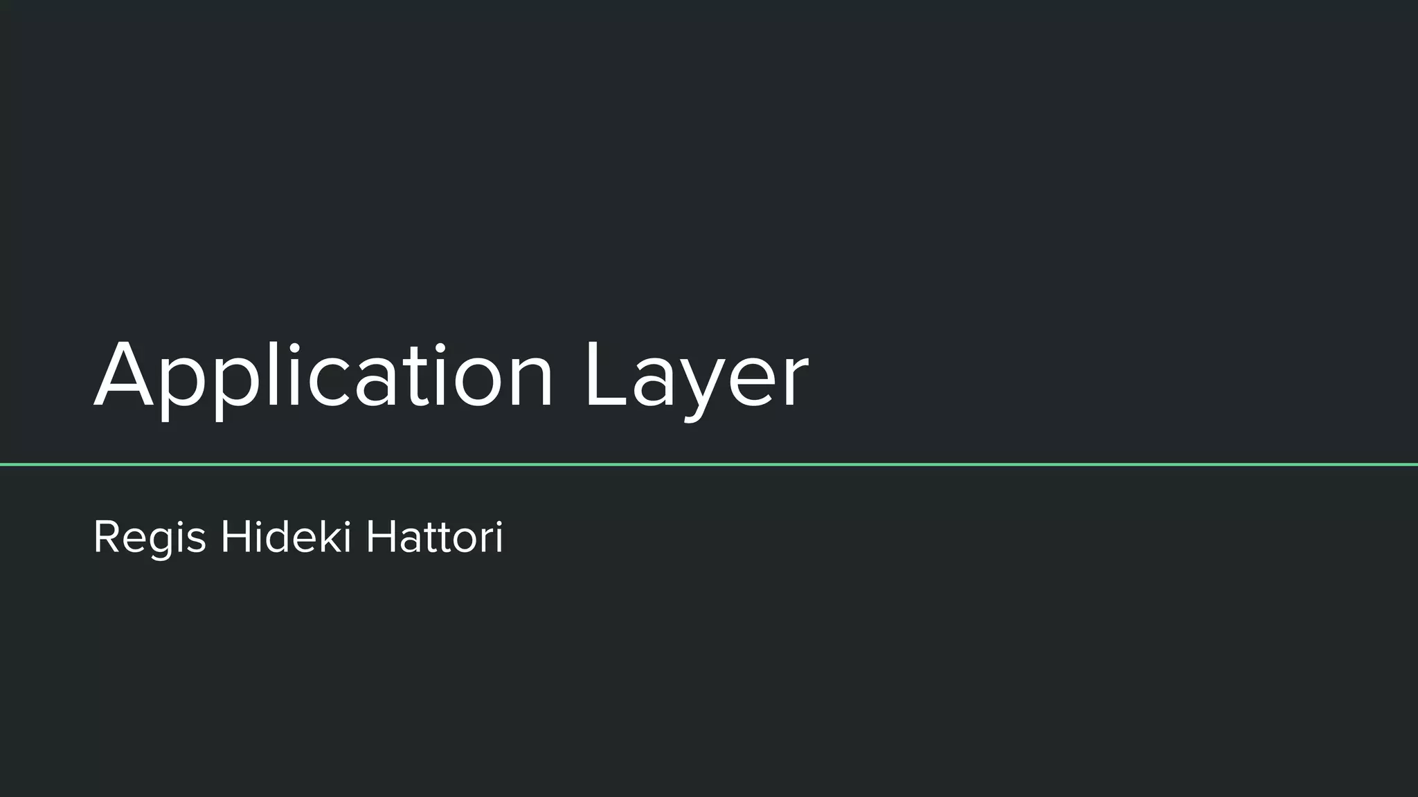 Application layer | PPT