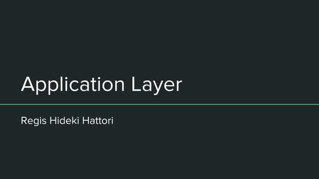 Application layer | PPT