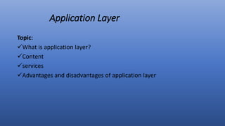 Application layer in network system | PPTX