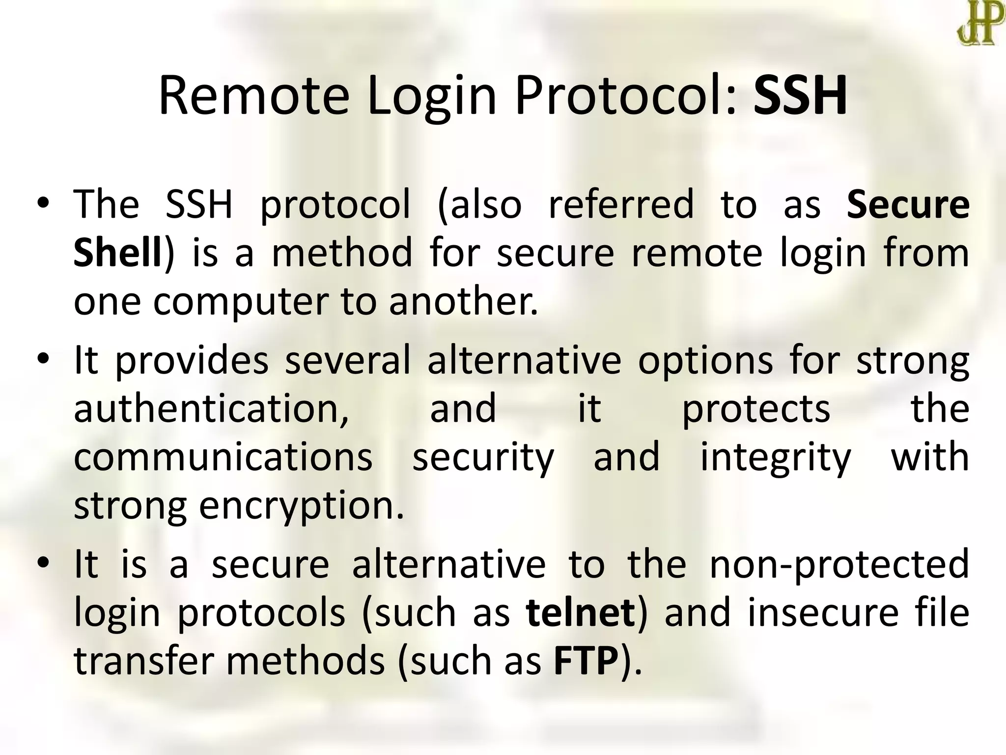 Remote Login and File Transfer Protocols | PPTX