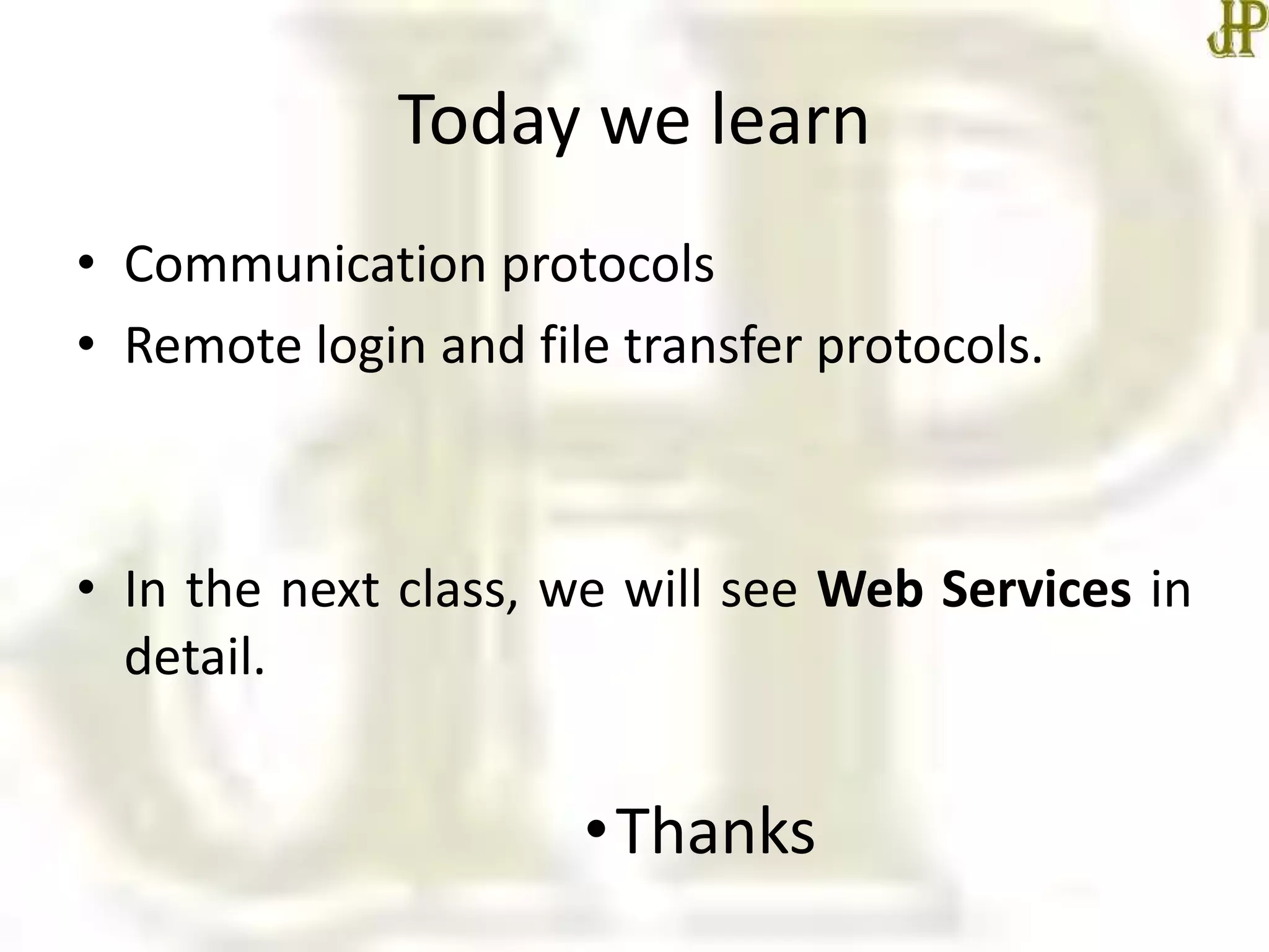 Remote Login and File Transfer Protocols | PPTX
