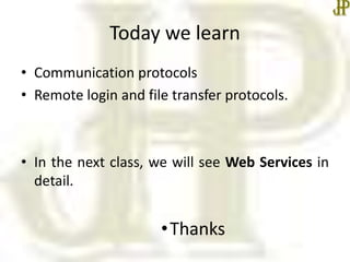 Remote Login and File Transfer Protocols | PPTX
