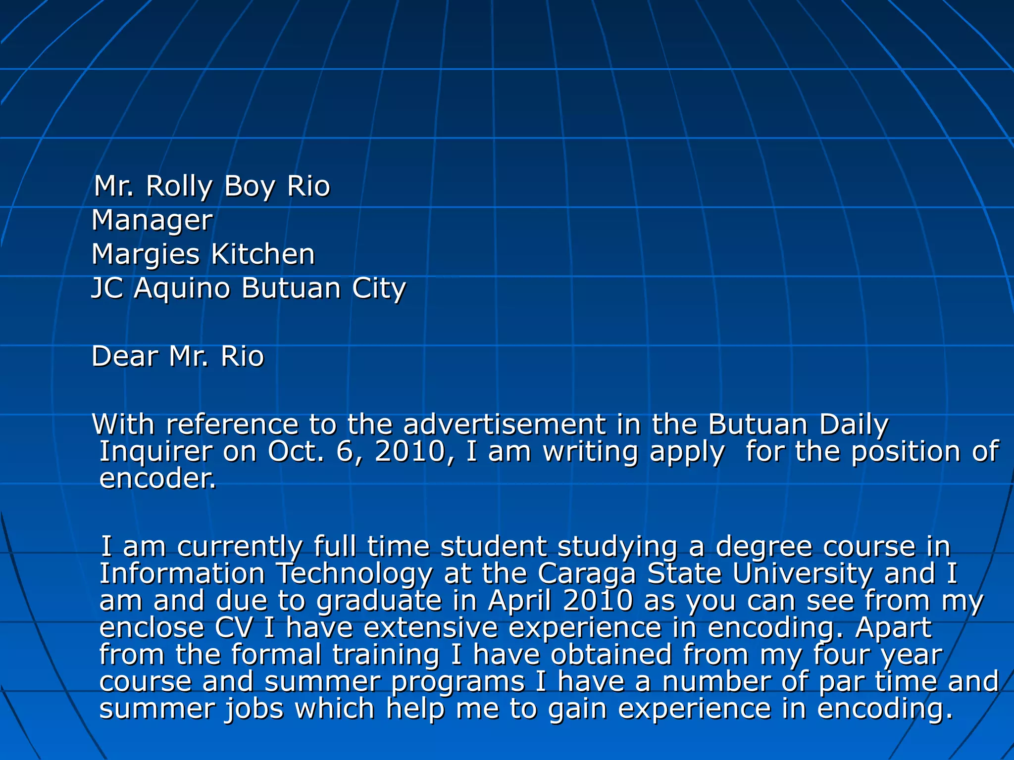 Application letter | PPT