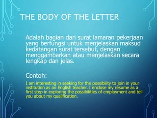 Surat lamaran kerja | PPTX