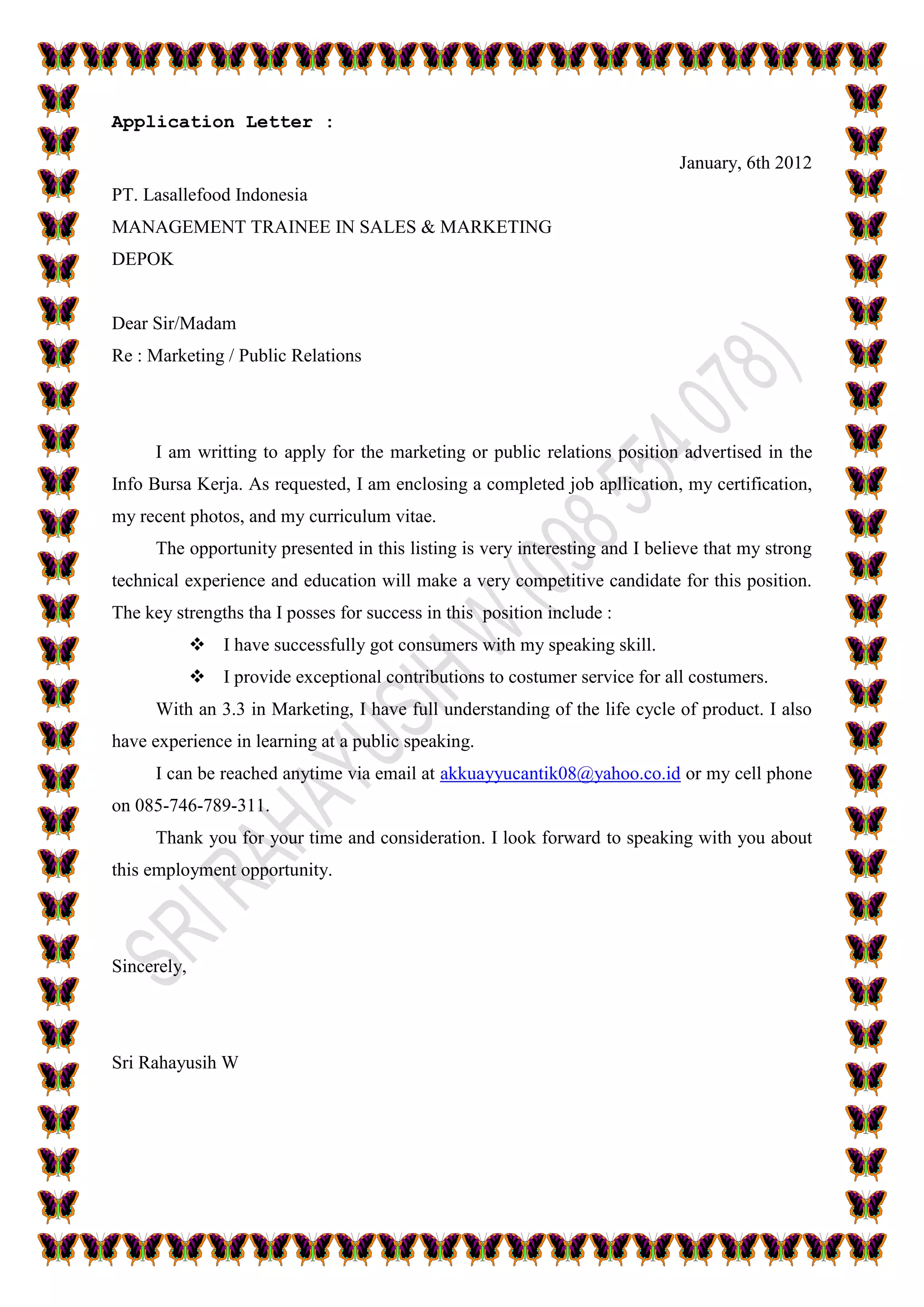 Application letter | DOCX