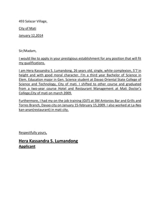 Application letter | PDF