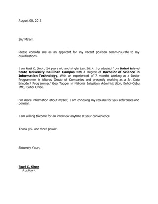 Application letter | DOCX