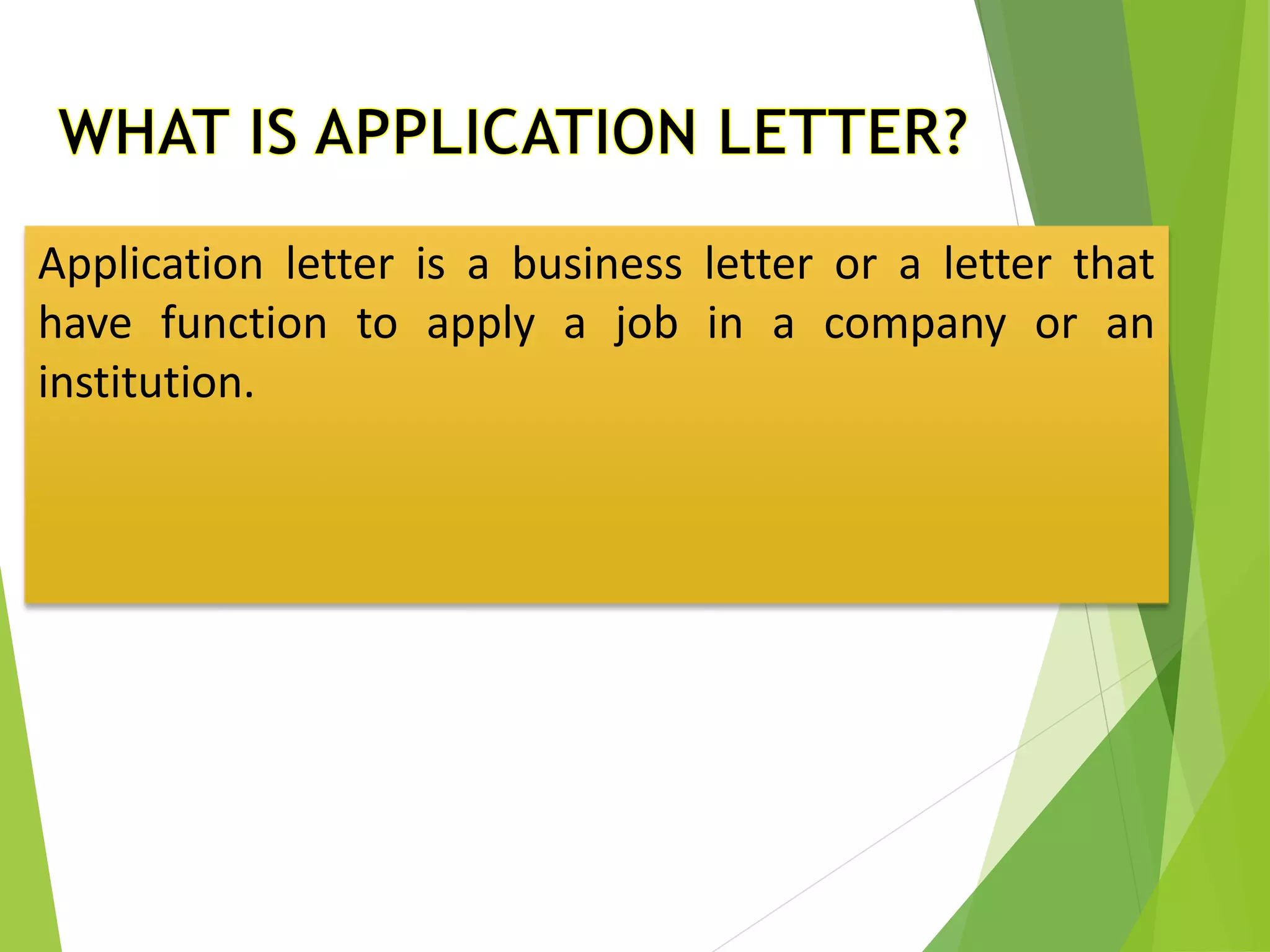 Application letter | PPTX