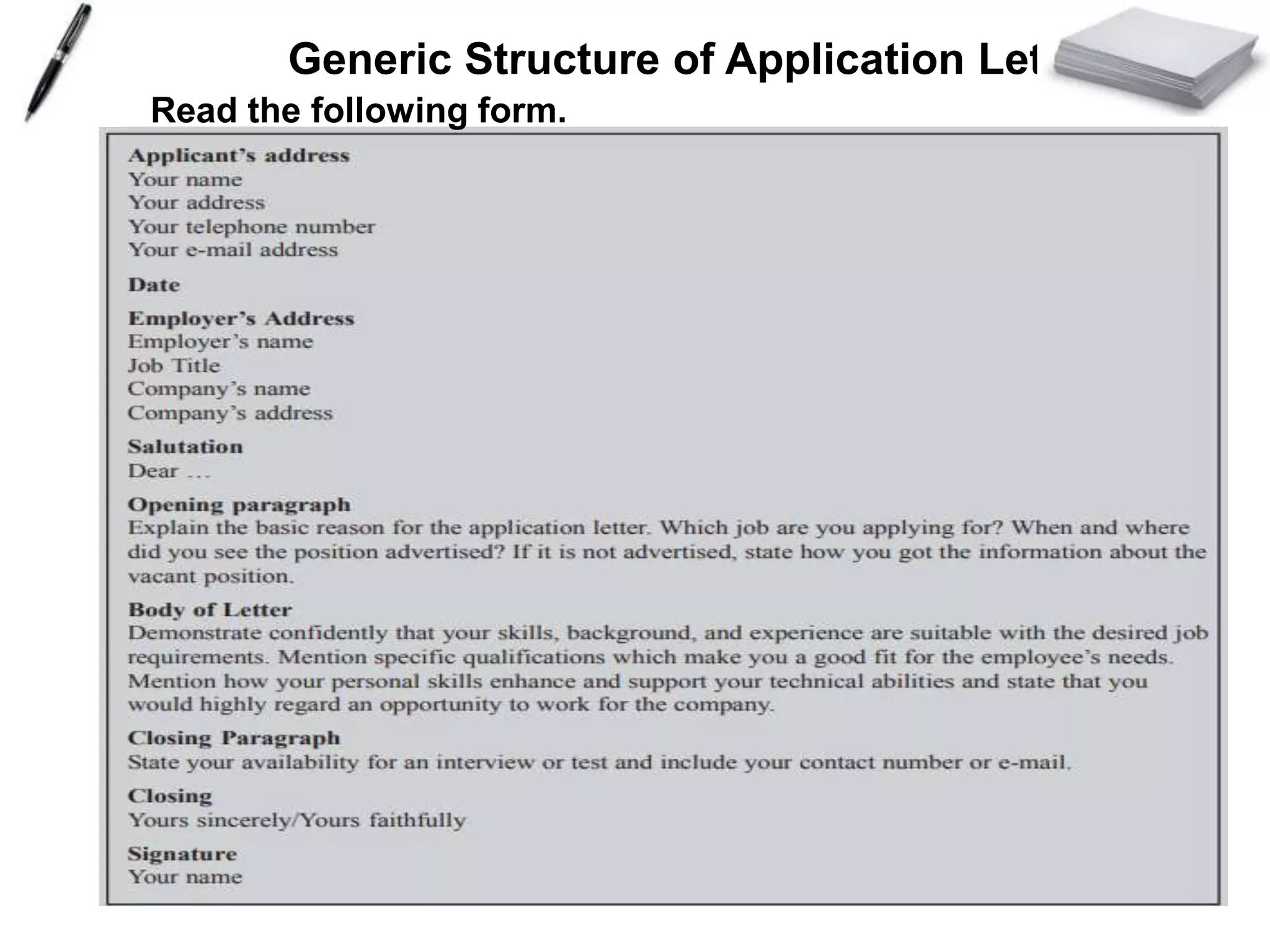 Application letter | PPT