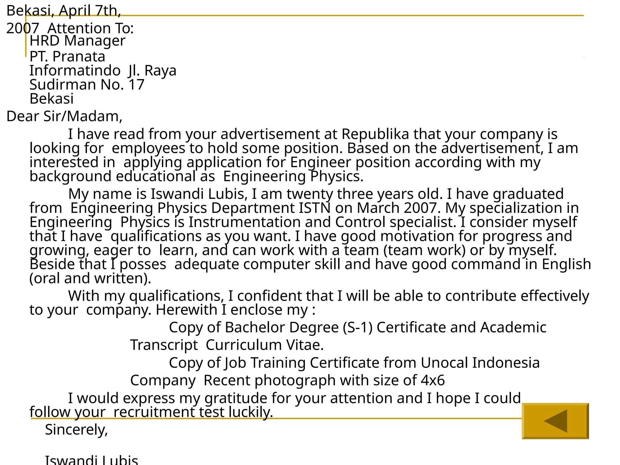 APPLICATION LETTER TO EDUCATION .pptx