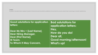 THE APPLICATION LETTER AND HOW TO MAKE IT | PPT