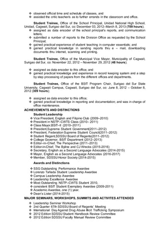 Application letter and resume' | DOCX | Professional School | Postgraduate Education