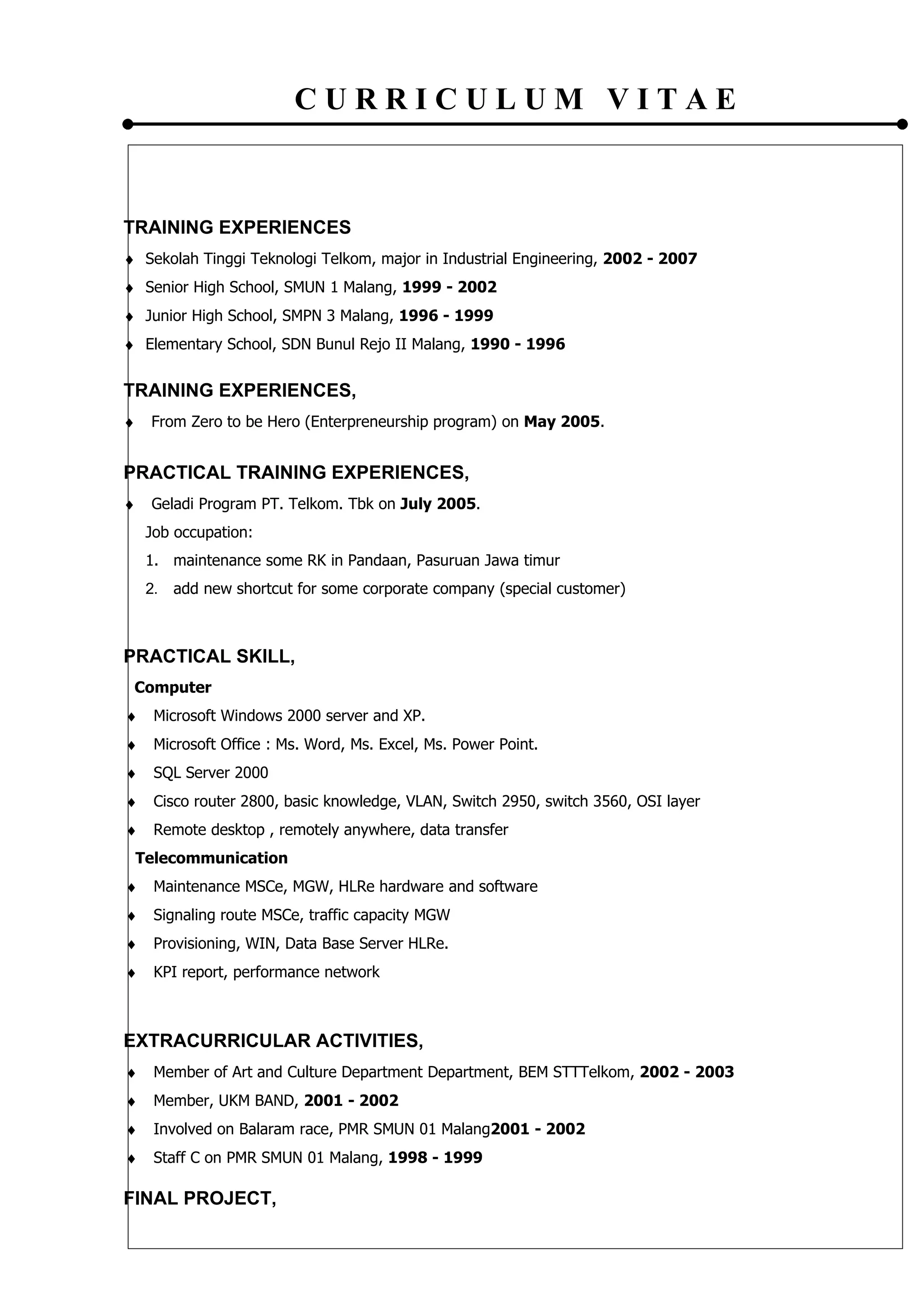 Application Letter & Cv | DOC | Computing | Technology & Computing