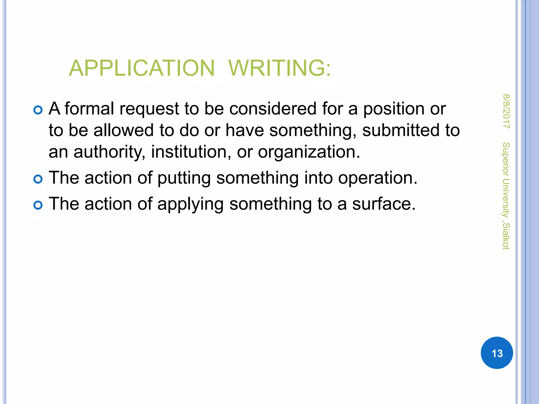 Application & Letter Writing by rao ikram | PPTX