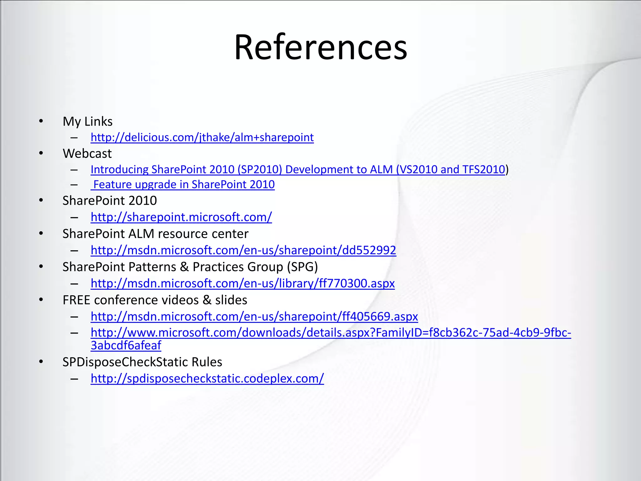 Application lifecycle management in SharePoint | PPTX