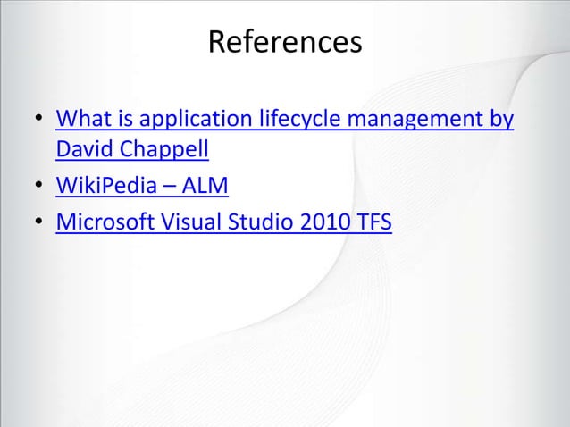 Application lifecycle management in SharePoint | PPT