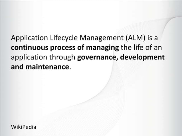 Application lifecycle management in SharePoint | PPT