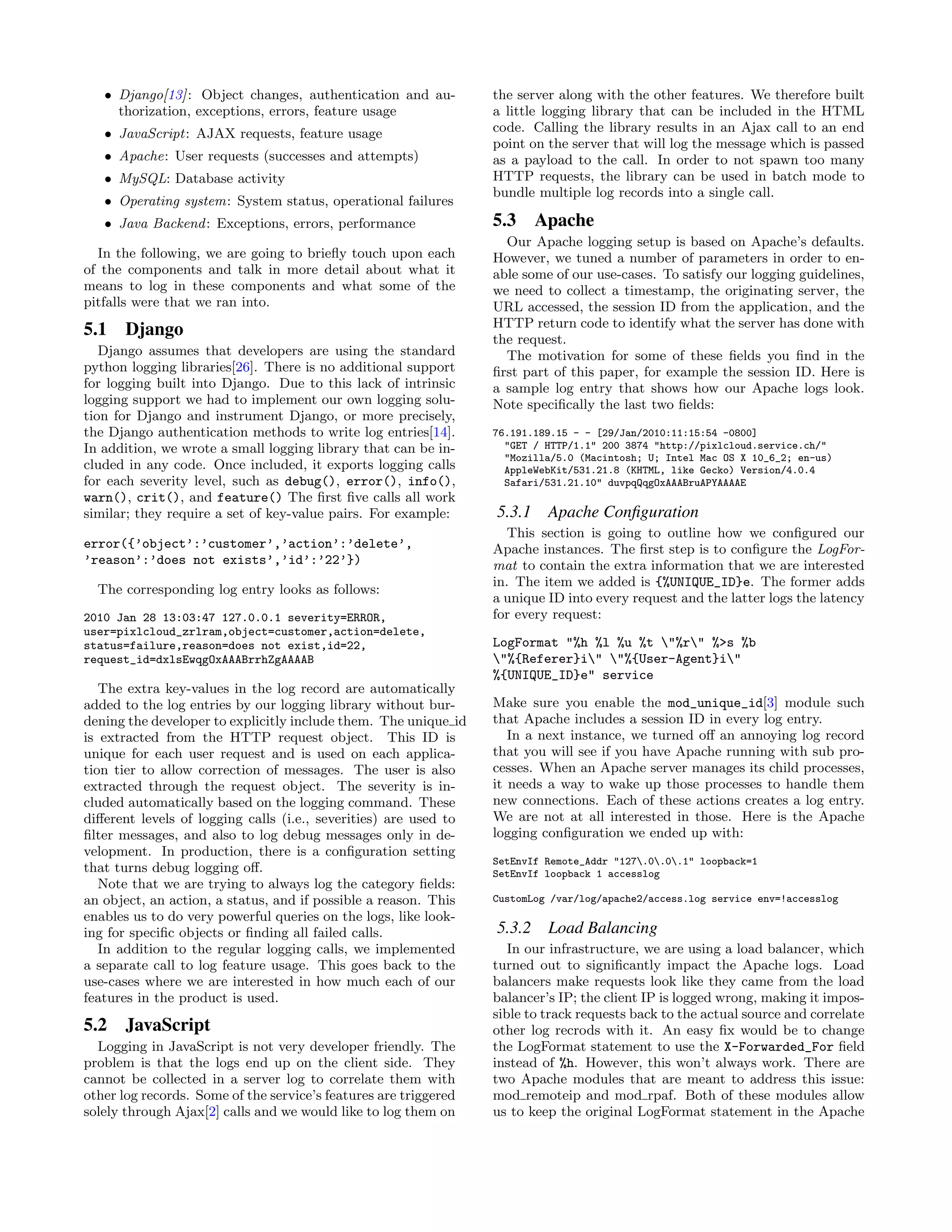 Application Logging for Forensics | PDF