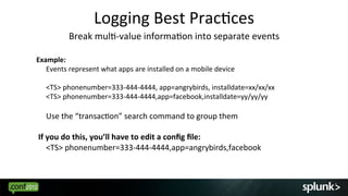 Splunk Application logging Best Practices | PDF | Databases | Computer Software and Applications