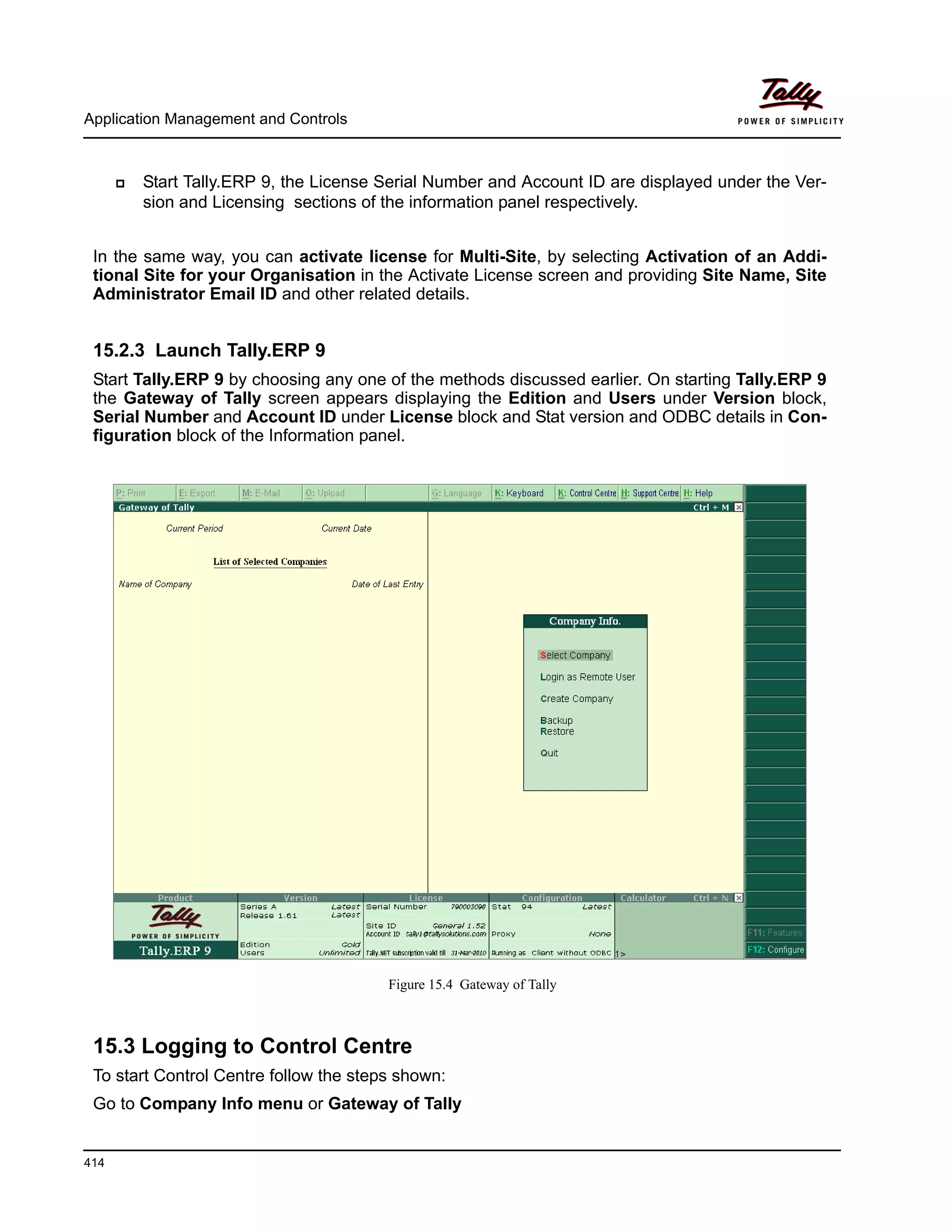 Application management and controls in tally | PDF