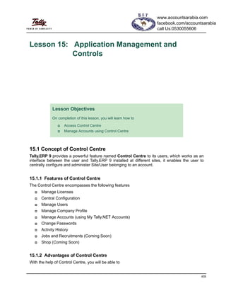 Application management and controls in tally | PDF