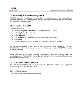 Application management and controls in tally | PDF