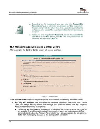 Application management and controls in tally | PDF