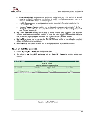 Application management and controls in tally | PDF