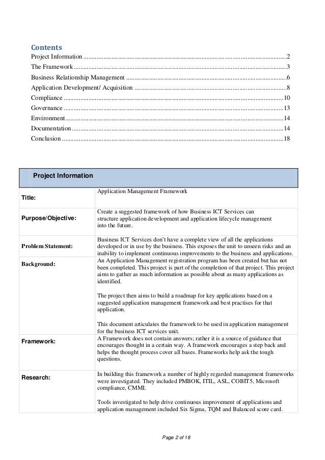Application Management Framework