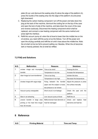 Application manual of 3 d sublimation vacuum machine | PDF