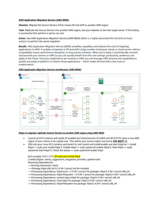 Migrate Servers to AWS Region Using AWS MGN (40 | PDF