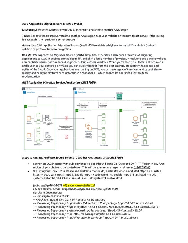 Migrate Servers to AWS Region Using AWS MGN (40 | PDF