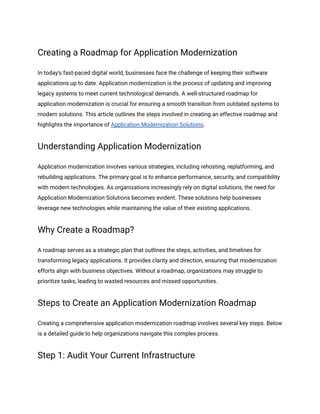 Application Modernization Solutions. tkxel | PDF